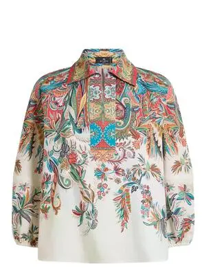 Etro Paisley Print Cotton Blouse - Neutrals