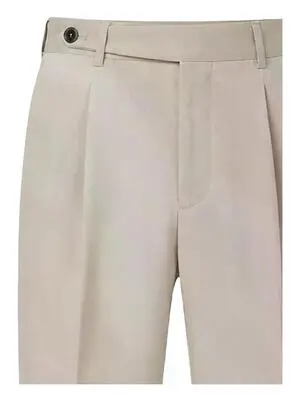 PT TORINO Pleated Turn-up Trousers - Neutrals