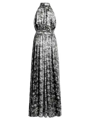 COLLINI MILANO Meg Bow-detail Halterneck Maxi Dress - Black