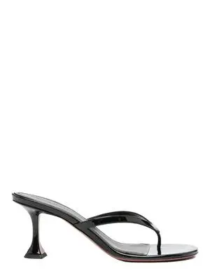 Amina Muaddi Juliette Patent Finish Sandals - Black