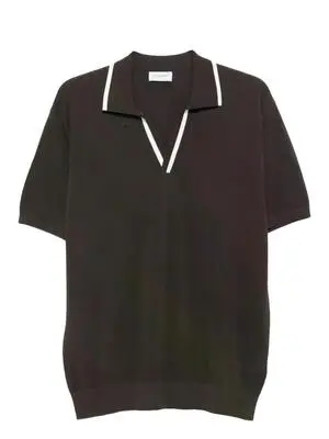 PAOLO PECORA V-neck Trimmed T-shirt - Brown