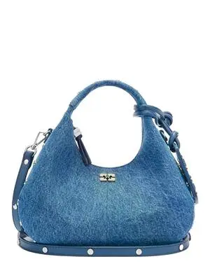 GANNI Stud-embellished Denim Tote Bag - Blue