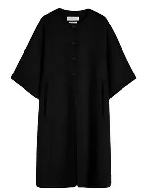 Max Mara Long Cashmere Drape Cape - Black