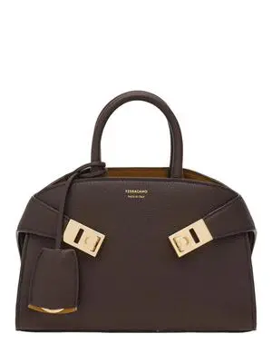 FERRAGAMO Mini Hug Top Handle Bag - Medium Brown/camel