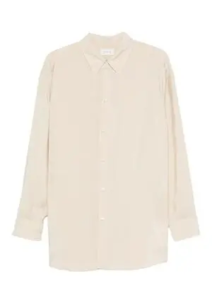 LEMAIRE Tie-neck Long-sleeve Shirt - Nude