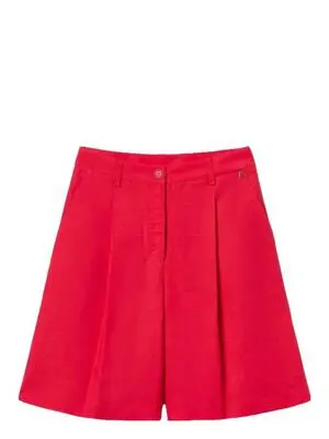 TWINSET Pleated Relaxed Fit Shorts