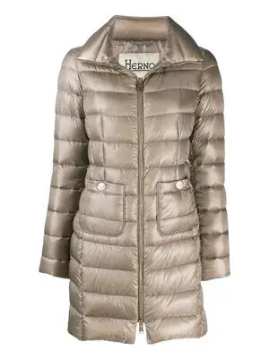 Herno High-collar Quilted Jacket - Nude
