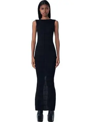 Rick Owens Wool Knit Tank Maxi Dress - Black