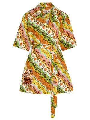 ALEMAIS Alémais Janine Printed Belted Mini Shirt Dress - Multicoloured