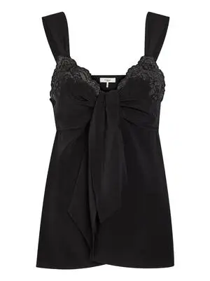 CHLOÉ Chloé Lace-Trimmed Silk Georgette Top