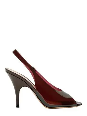 GIANVITO ROSSI Peep-toe Pvc And Leather Slingback Sandals - Brown