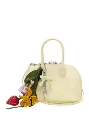 SELF-PORTRAIT Lizard-embossed Leather Mini Tote Bag - Neutrals