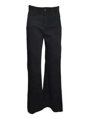 SOLOTRE Logo Patch Wide-leg Jeans - Black