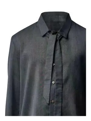 K'ANG Tie-detail Long-sleeved Shirt - Black