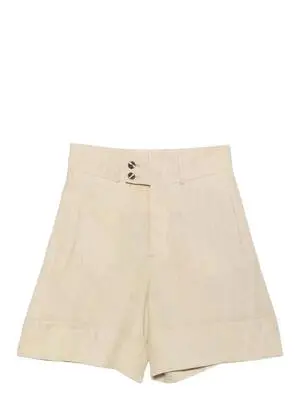 BERWICH Nadine Buttoned Turn-up Shorts - Neutrals