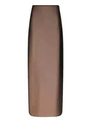 TEMILY Side-slit Piping-detail Maxi Skirt - Brown