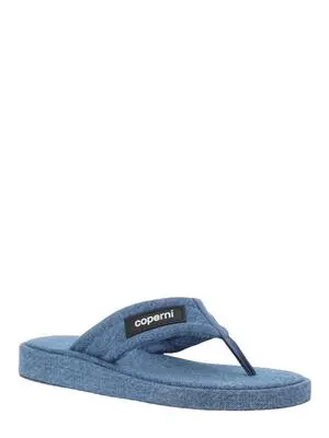 Coperni Logo Patch Denim Thong Sandals - Blue