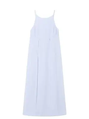 Emporio Armani Long Dress In Techno Georgette - Blue