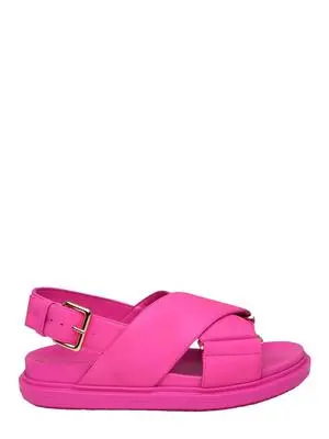 Marni Logo Embossed Buckled Sandals - Pink
