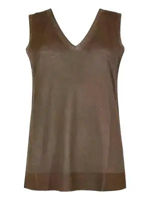 D.exterior Lurex-knit V-neck Top - Brown