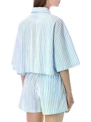 NIKE Nike Poplin Striped Cropped Shirt