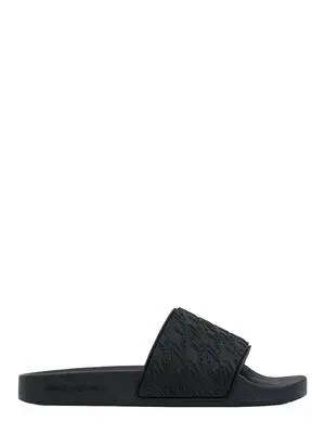 Karl Lagerfeld Logo Embossed Slides - Black