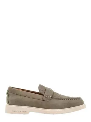 Karl Lagerfeld Kori Monogram Embossed Leather Loafers - Grey