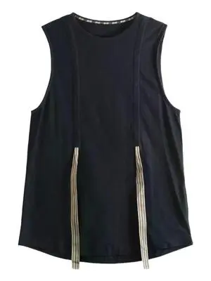 ZIGGY CHEN Cotton Jersey Sleeveless Top - Black