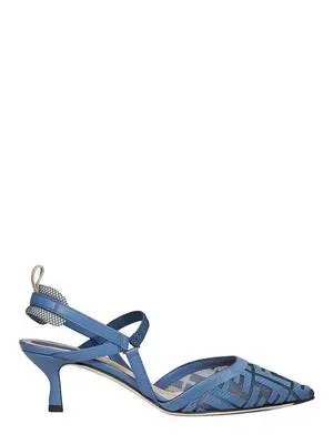 Fendi Colibrì Lite Ff-embroidered Pumps - Blue