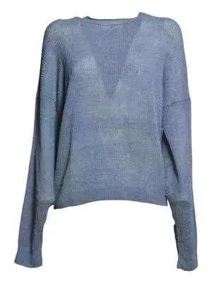 SOLOTRE Fine-knit Drop-shoulder Sweater - Blue