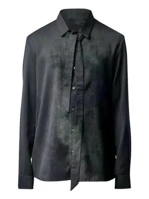K'ANG Tie-detail Long-sleeved Shirt - Black