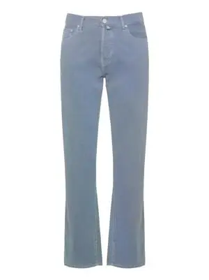Jacob Cohen Logo-patch Straight-leg Trousers - Blue