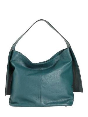 LAURA DI MAGGIO Laura Di Maggio Pebbled Leather Bucket Bag Deep Teal