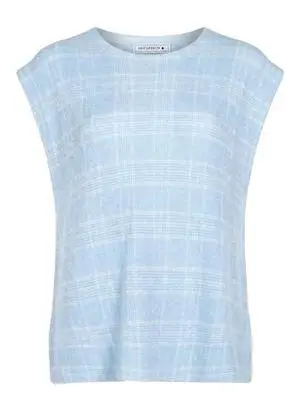 SHIRTAPORTER Glen Plaid Crewneck Sweater - Blue
