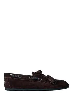 Miu Miu Suede Tassel Loafers - Multicolor