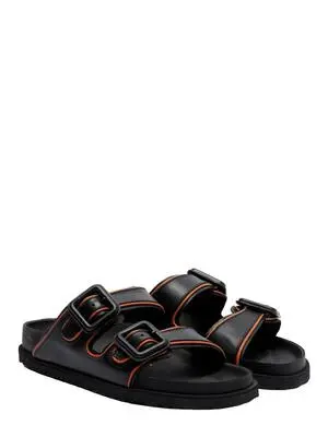BIRKENSTOCK Arizona Leather Slides - Black