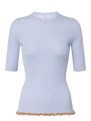 Gabriela Hearst Mireya Cashmere And Silk Top - Blue