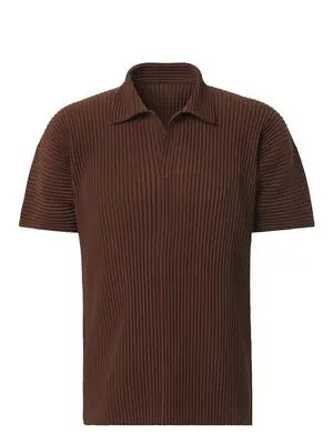 Issey Miyake Homme Plissé Color Pleats 2 Polo Shirt - Brown