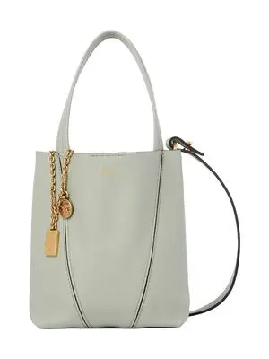 Chloé Chloé Small Spin Tote Bag In Grained Leather Sea Grass