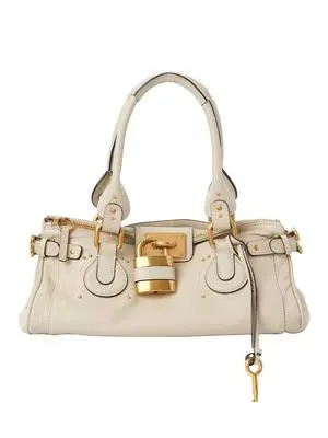 Chloé Paddington Bag In Grained Leather - Cloudy Cream