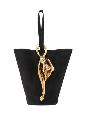 Chloé Suede Leather Wristlet Bucket Bag - Black