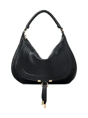 Chloé Marcie Shoulder Bag In Soft Leather - Black