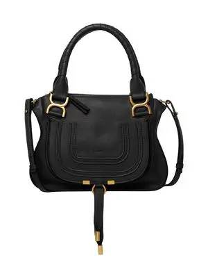 Chloé Small Marcie Grained Leather Bag - Black