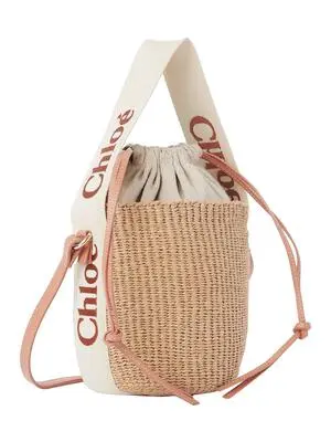 Chloé Small Woody Basket Bag In Natural Fibers - Wooden Orange