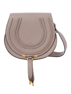 Chloé Marcie Saddle Bag In Grained Leather - Twilight Purple