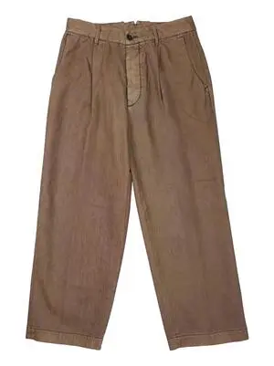 NINE:INTHE:MORNING Pleated Straight-leg Trousers - Brown