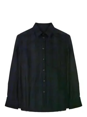 NINE:INTHE:MORNING Check-pattern Chest-pocket Shirt - Blue