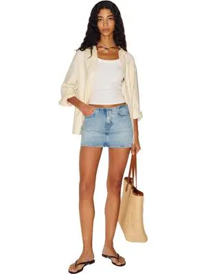 REFORMATION REFORMATION Rylee Low Rise Denim Mini Skirt