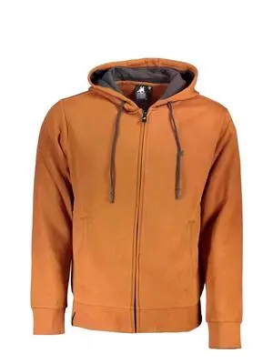 U.S. Grand Zip-up Kangaroo-pocket Hoodie - Orange