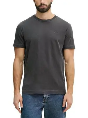 Gant Logo-embroidered T-shirt - Black